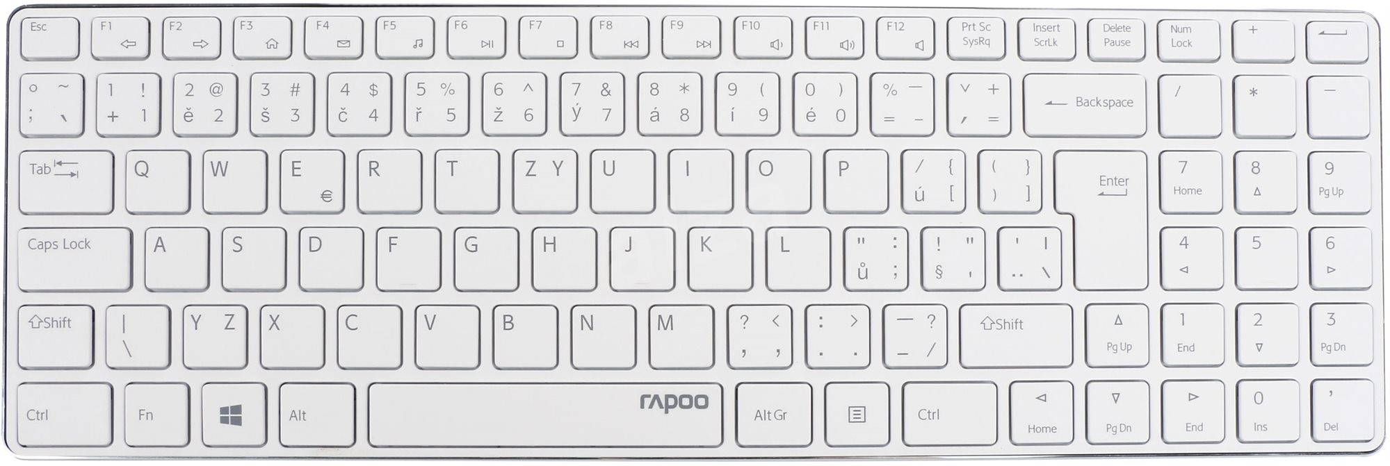 Клавиатура RAPOO E9100P 5G Безжична Ultra Slim Бяла